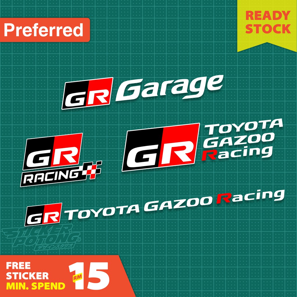 TOYOTA GAZOO RACING (STICKER POTONG) | Shopee Singapore