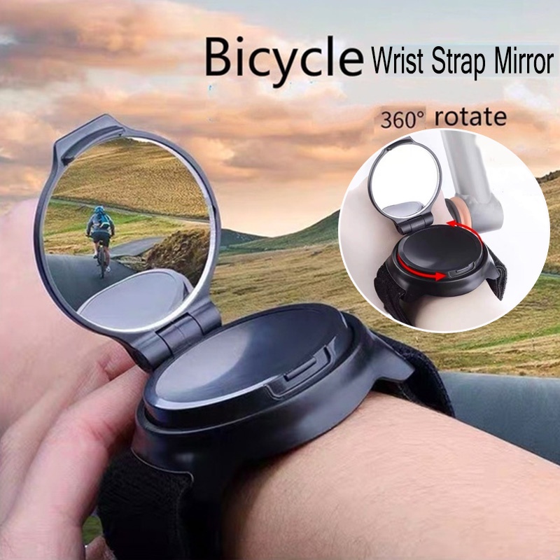 1 PC Wearable Bicycle Rearview Mirror with Arm Wrist Strap/ 360 Degree ...