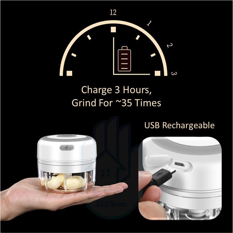 Electric Food Chopper / USB Garlic Chopper / Kitchen Blender Mixer ...