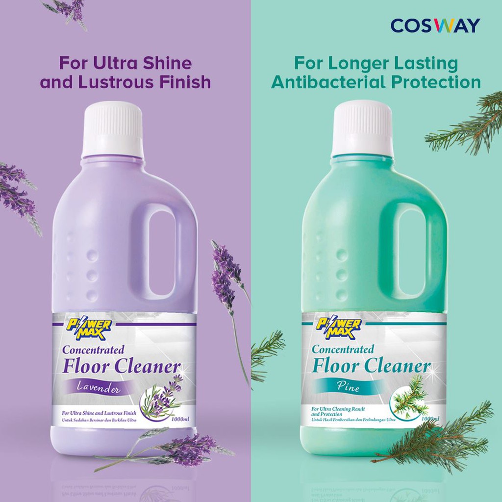 Cosway Powermax Concentrated Floor Cleaner - Pine/Lavender (1000ml ...