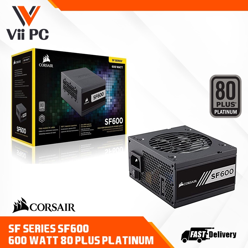 Corsair SF600 — 600 Watt 80 PLUS® Platinum Certified High Performance SFX PSU, CS-CP-9020182-UK ...