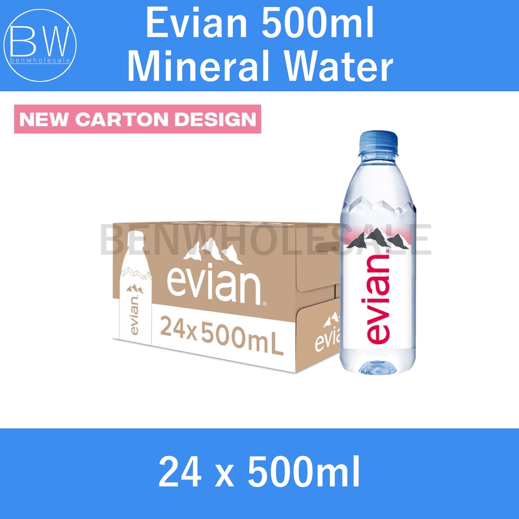 Evian Mineral Water 24 x 330ml / 24 x 500ml / 12 x 1.5L Carton Bundle ...