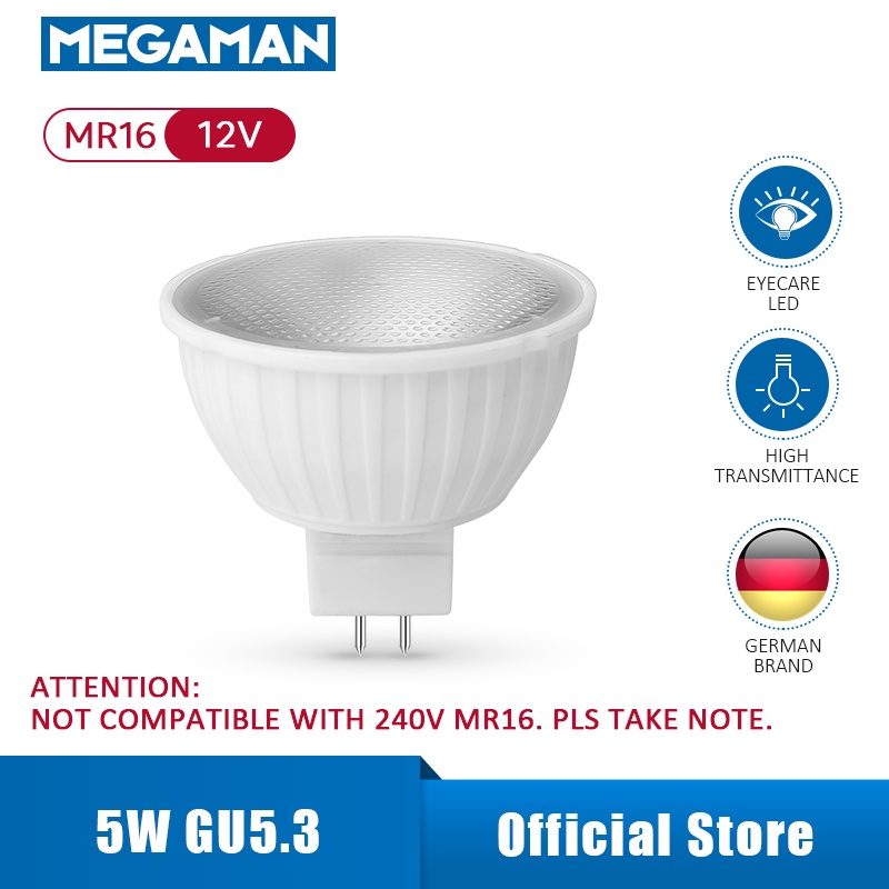 Megaman LED Spotlight MR16 5W 12V GU5.3 4000K Cool White Lights 36D ...