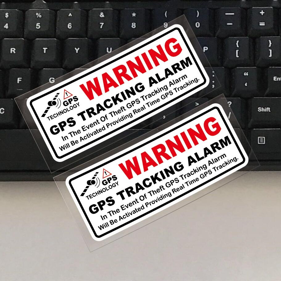 2pcs Car Sticker WARNING GPS TRACKING ALARM Reflective Truck Auto Motor ...