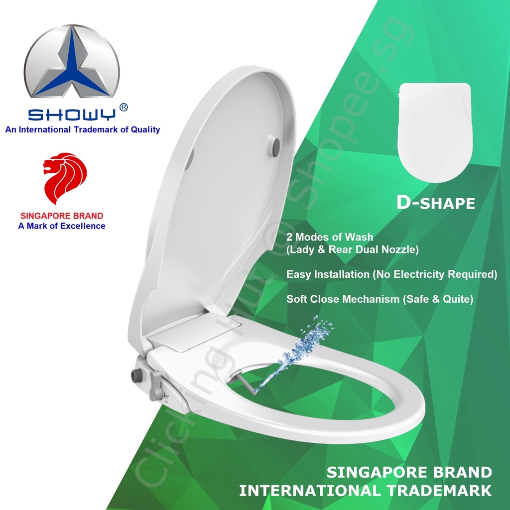 [SG LOCAL SELLER] SHOWY Bidet Toilet Seat - Non-Electric/Manual control ...
