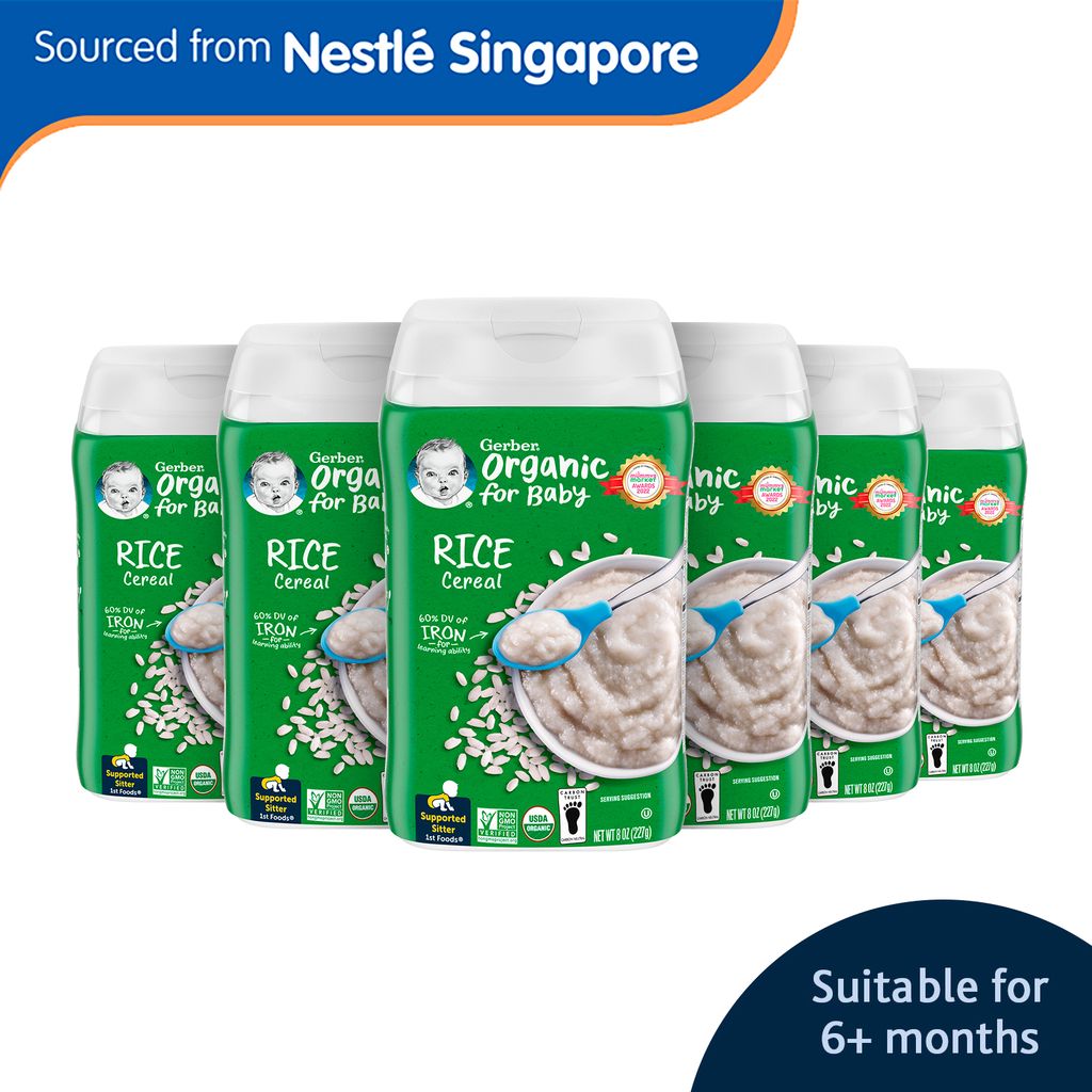 [1 Carton] Gerber Organic Oatmeal Baby Cereal Assorted (6x227g ...