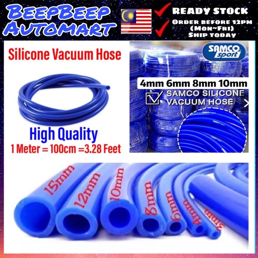 Samco Silicone Vacuum Hose 3mm 4mm 6mm 8mm 10mm (1meter =100cm=3kaki ) | Shopee Singapore