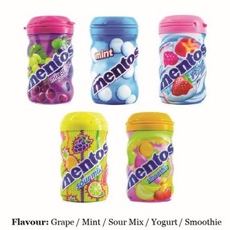Mentos Chewy Dragees Mint/Sour Mix/Yoghurt Fruit/Grape 120g | Shopee ...