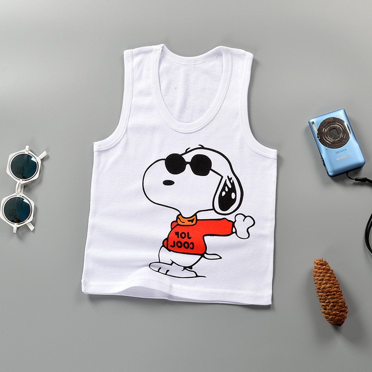 Cartoon Snoopy Vest for Boys Summer Sleeveless Casual Kids Cotton T ...