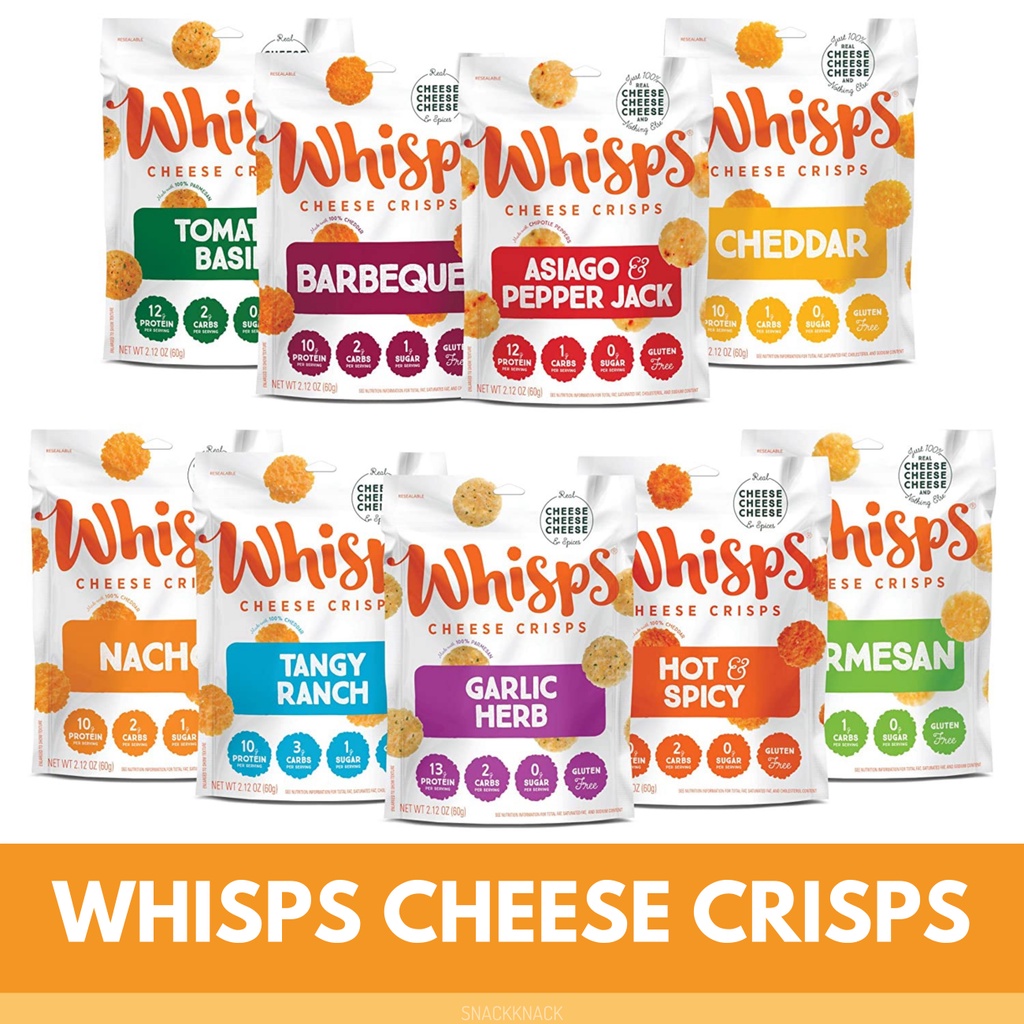 Whisps Baked Cheese Crisps, Keto (60 g) | Shopee Singapore