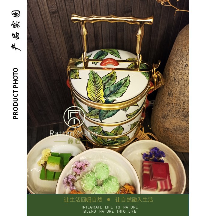 Handcrafted Traditional Collection Ceramic Porcelain Tiffin Food ...
