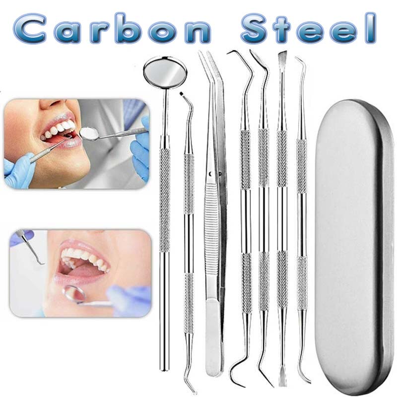 PERALATAN Complete Set of 7 teeth cleaning tools, rust-free Carbon ...