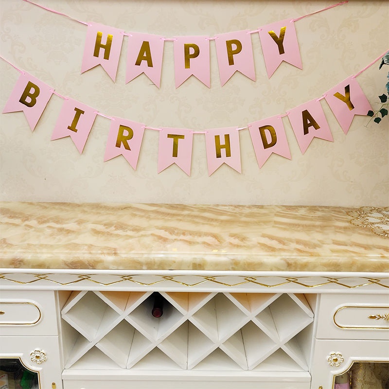 3MLight String + Happy Birthday Pull Flag Banner Boy Girl Baby Shower ...