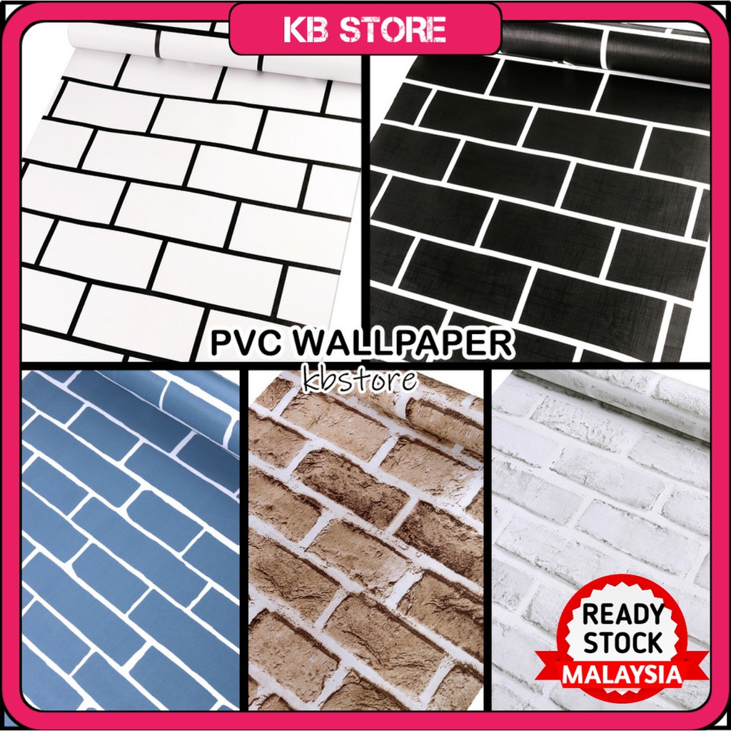 45cm x 10m Brick Wall paper Wallpaper/White Brick Wall paper | Shopee ...