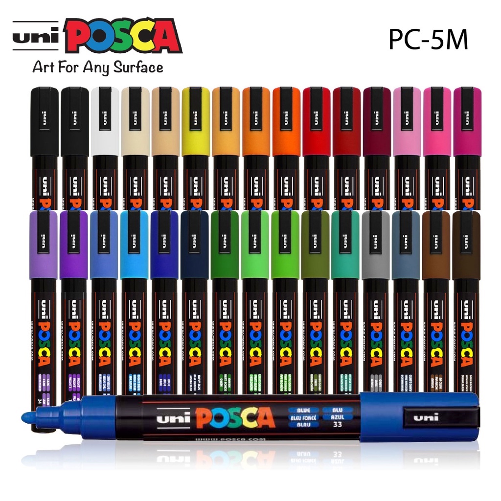 【Uni】Posca Medium size Water Based Paint Marker PC-5M Art and Painting ...