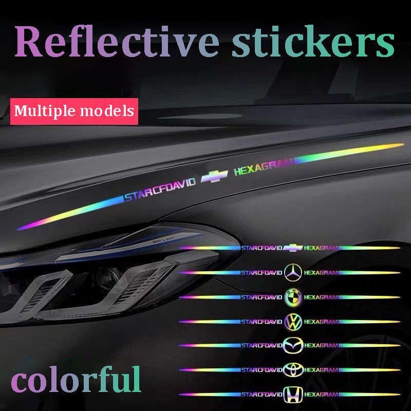 Modified car logo door sticker 65cm laser reflective car sticker ...