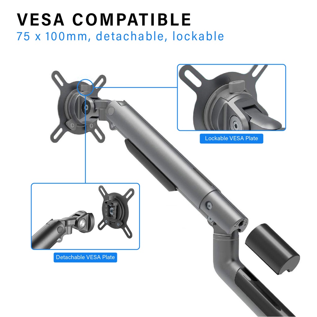 ULTi Flex Dual Monitor Arm, Height Adjustable Mechanical Spring Monitor ...