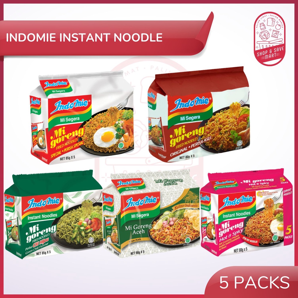 Indomie Mee Goreng Instant Noodle - 5 Packs Mi Goreng Indomie | Shopee ...
