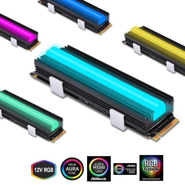 EZDIY-FAB 12V ARGB SATA NVMe NGFF M.2 SSD Radiator Suitable For 2280 ...