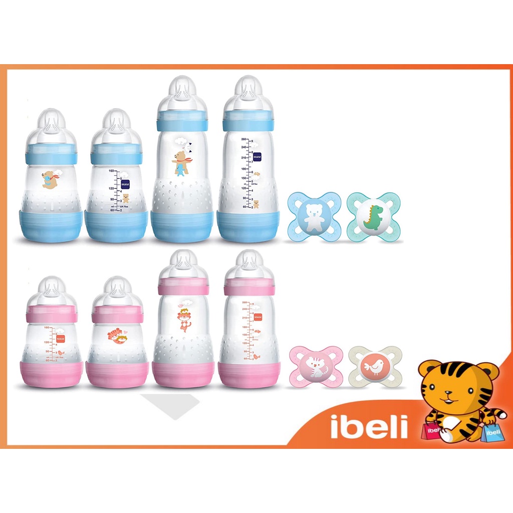 Made in Europe MAM Bottle 6 Piece Feed and Soothe Bottle and Pacifier ...