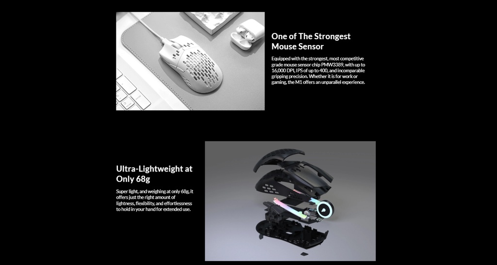 KEYCHRON M1 Wired Ultra-Light Optical Mouse in 2 Color Options | Shopee ...