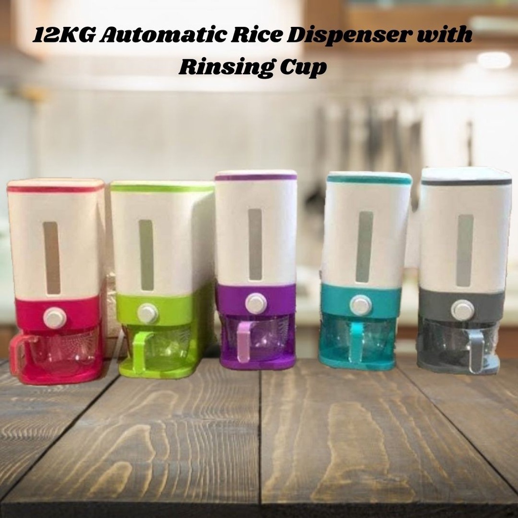 Rice Dispenser with Rinsing Cup Bekas Beras Viral Smart Rice Dispenser ...