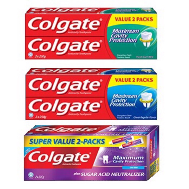 Colgate 225g x2 Tooth Paste / Toothpaste Value Pack | Shopee Singapore