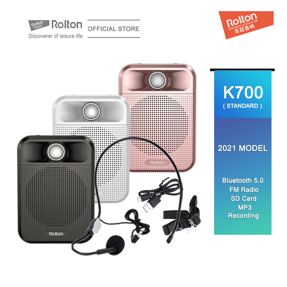 Rolton K700 Voice Amplifier Speaker with Wired Headset Microphone ...