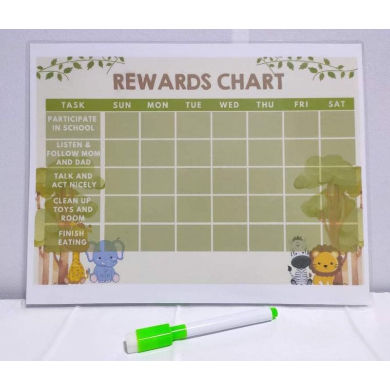 Editable Reward Chart For Kids Activities | Shopee Singapore