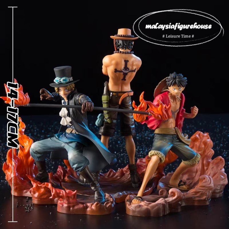 ONE PIECE DXF SET LUFFY PORTGAS D ACE SABO COPY RESIN ACTION FIGURE ...