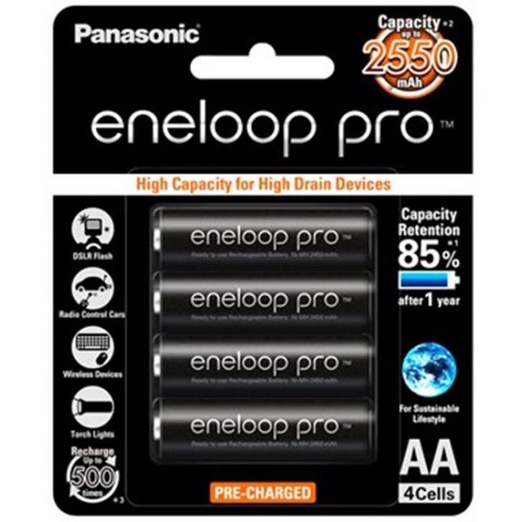 Eneloop Pro AA 4pcs Rechargeable Battery - Panasonic Made in Japan ...