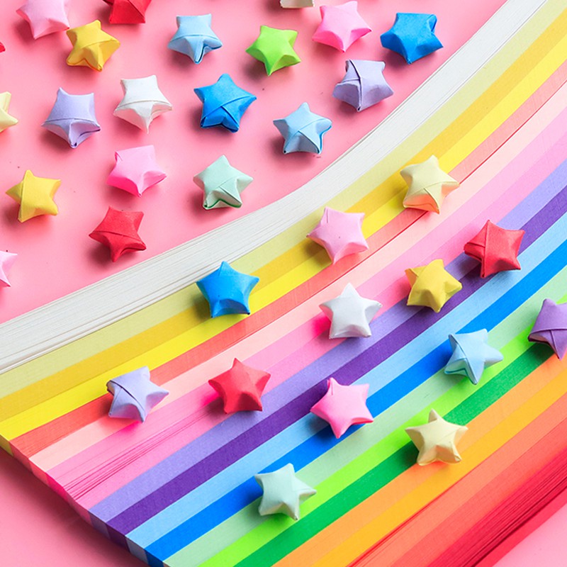 1350Pcs Lucky Star Paper Handcraft Origami Paper Strips Quilling Paper ...