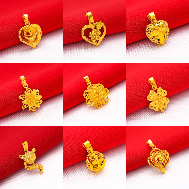 Emas Korea 24K Plated Gold Pendant Loket Pendant Necklaces | Shopee ...