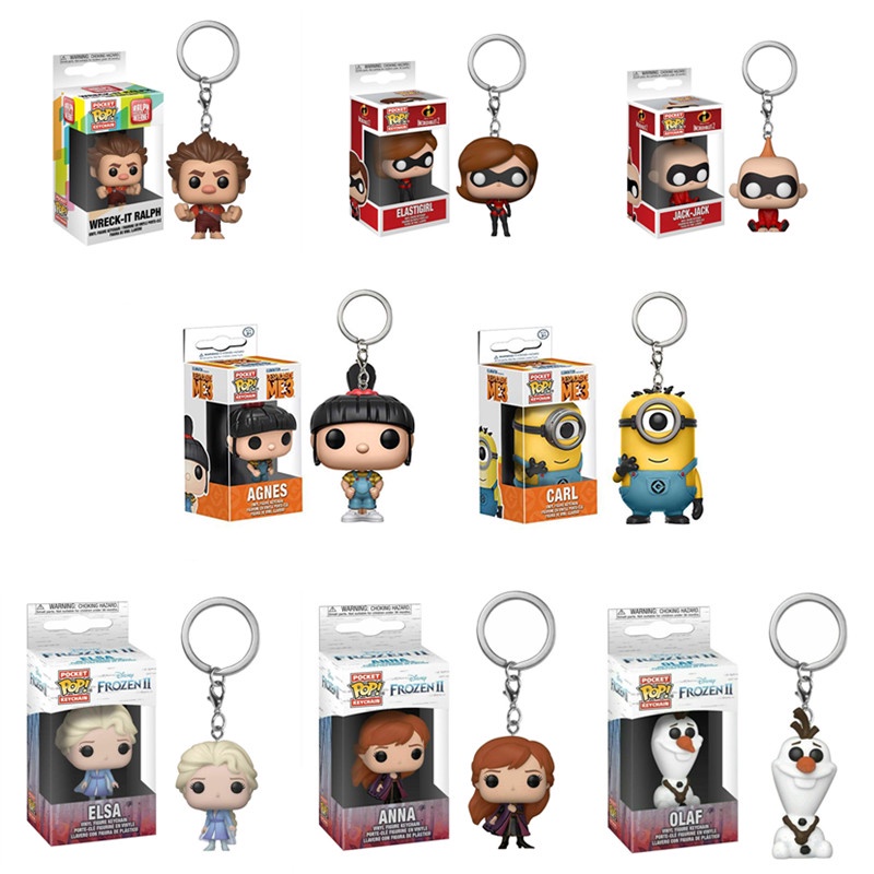 Original Disney Movie Wreck-It Ralph Doll Keychain PVC Anna Elsa ...