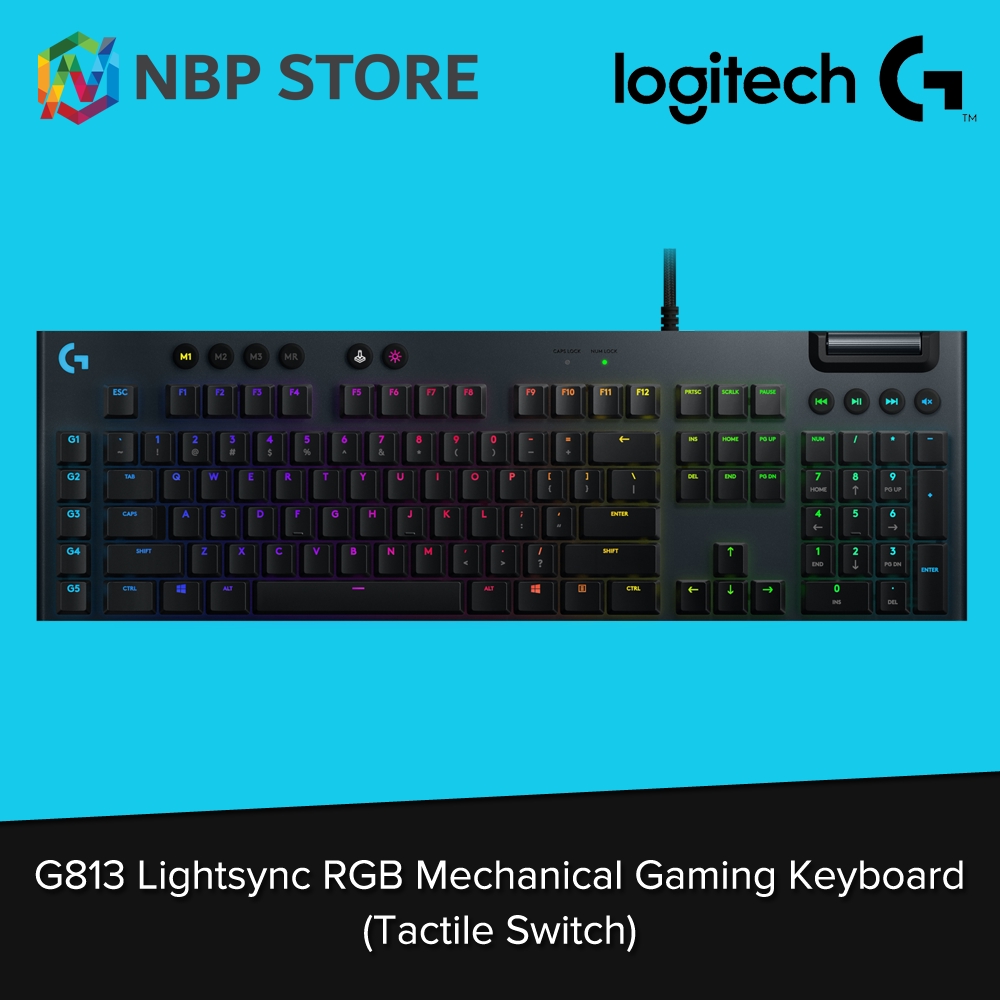 Logitech G813 Lightsync RGB Tactile Mechanical Gaming Keyboard | Shopee ...