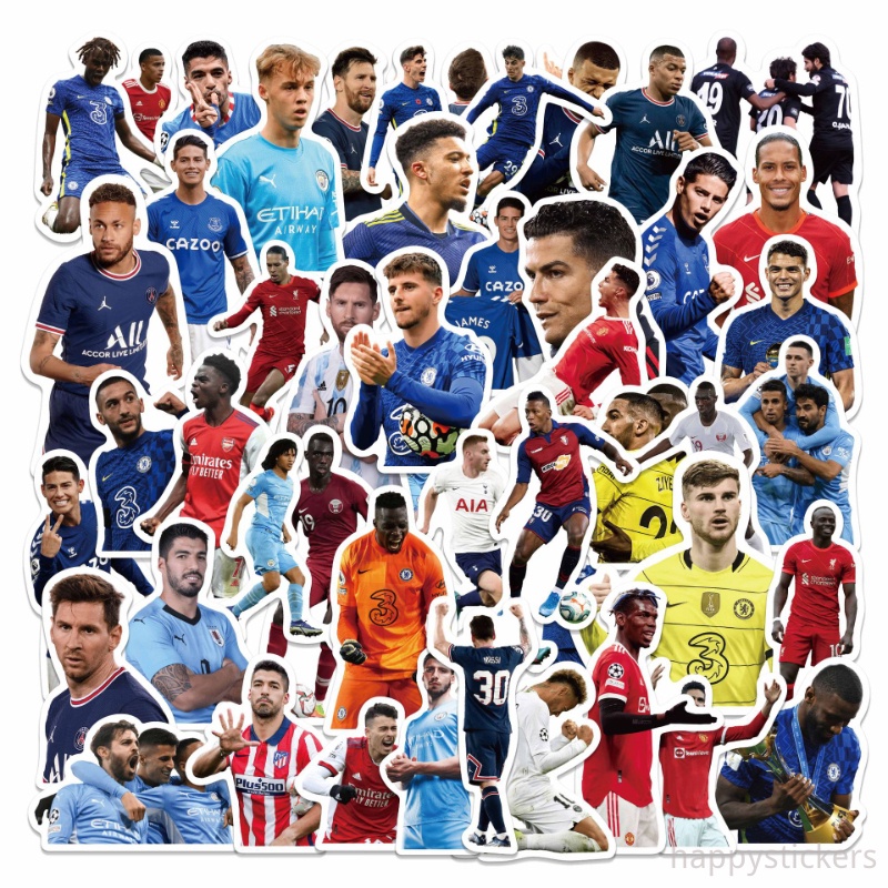 50pcs World Cup Soccer Player Stickers Waterproof Decals for Laptop ...
