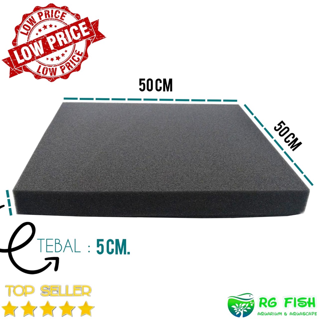 HITAM Black foam Bio foam Filter Media 50x50cm 5cm thick | Shopee Singapore