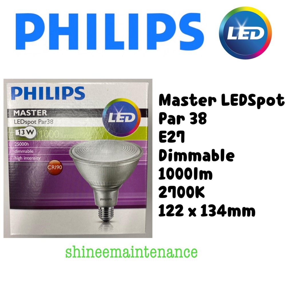 Philips Master LED Spot Par 38 13W Dimmable 2700K Warm White 1000 lumen ...