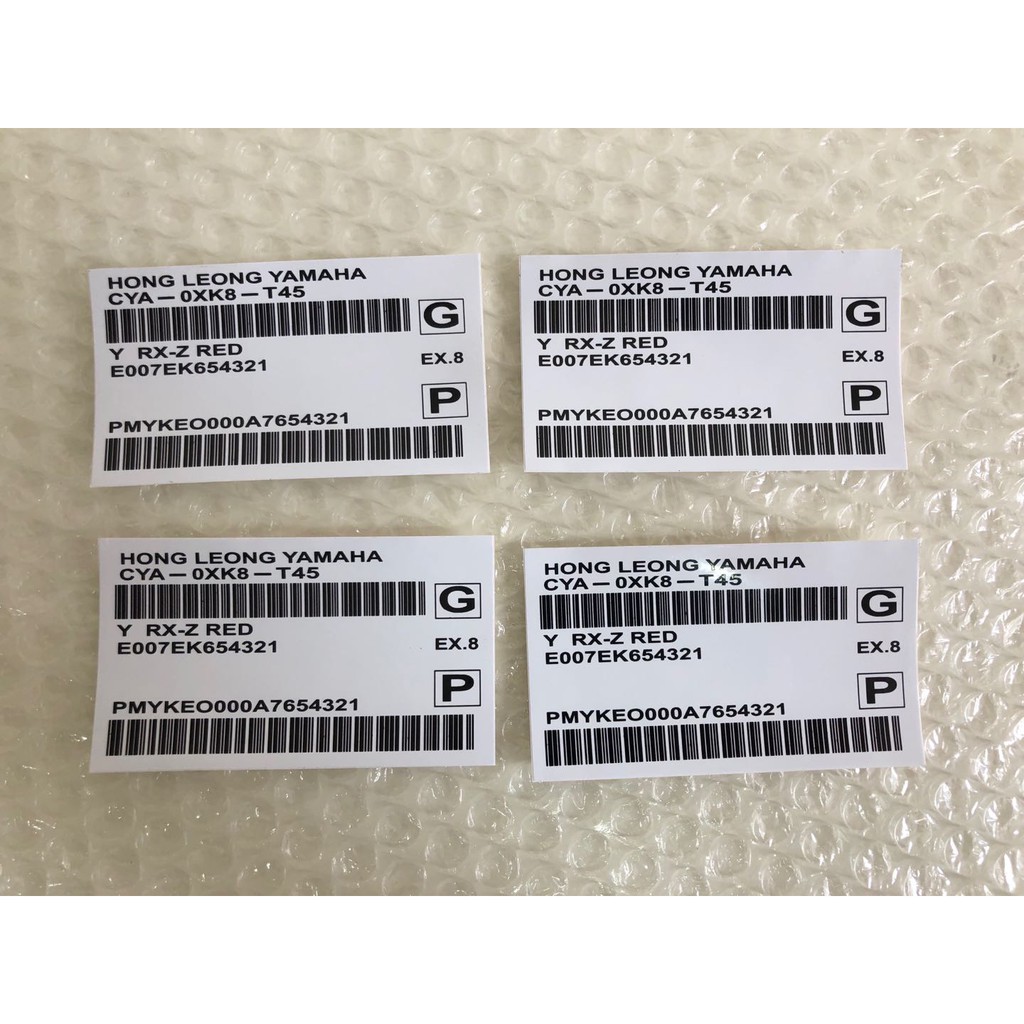 STICKER HONG LEONG YAMAHA Y RX-Z RED (4 PCS) | Shopee Singapore