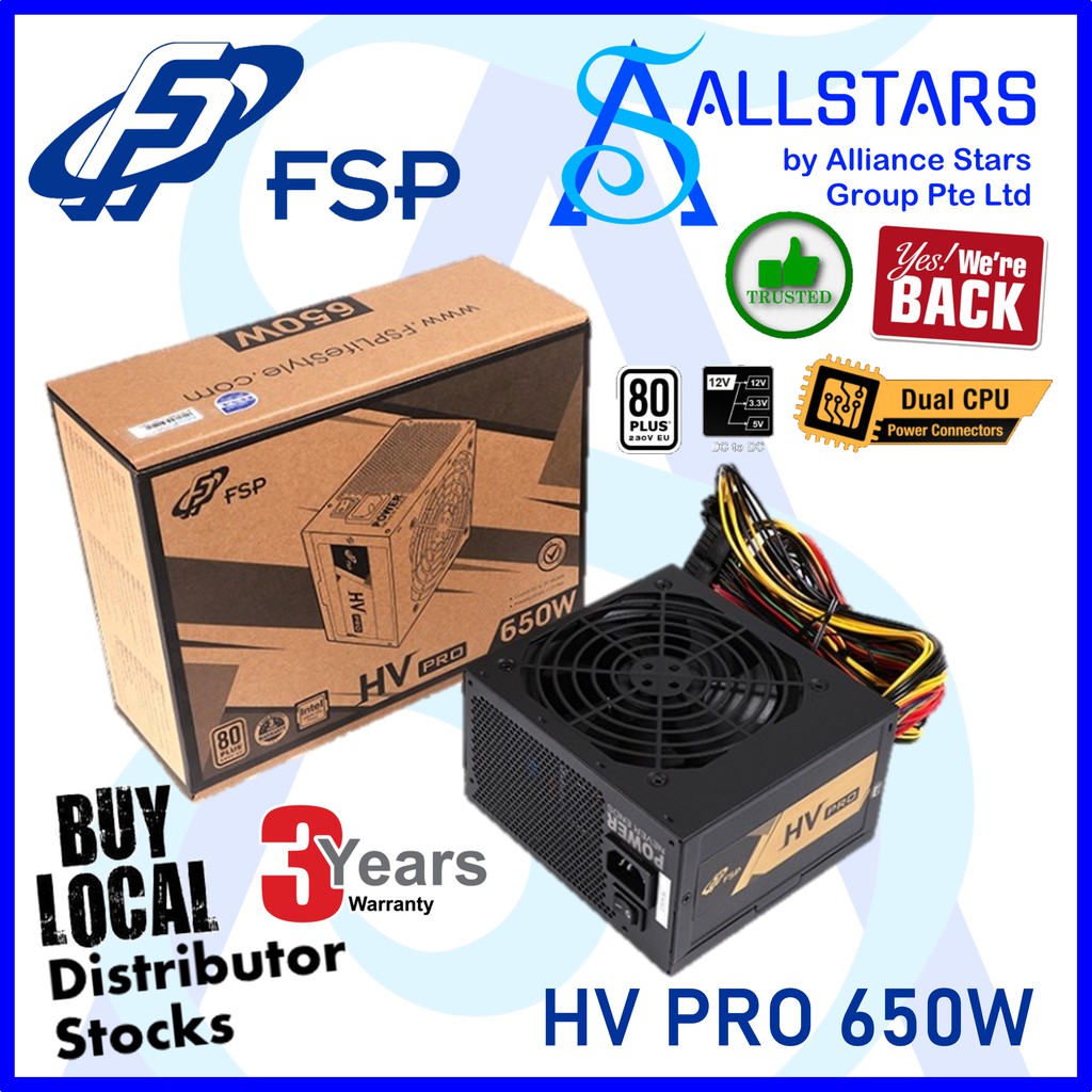 FSP HV PRO 650W 80+ ATX Power Supply (FSP650-51AAC) (Warranty 3years ...