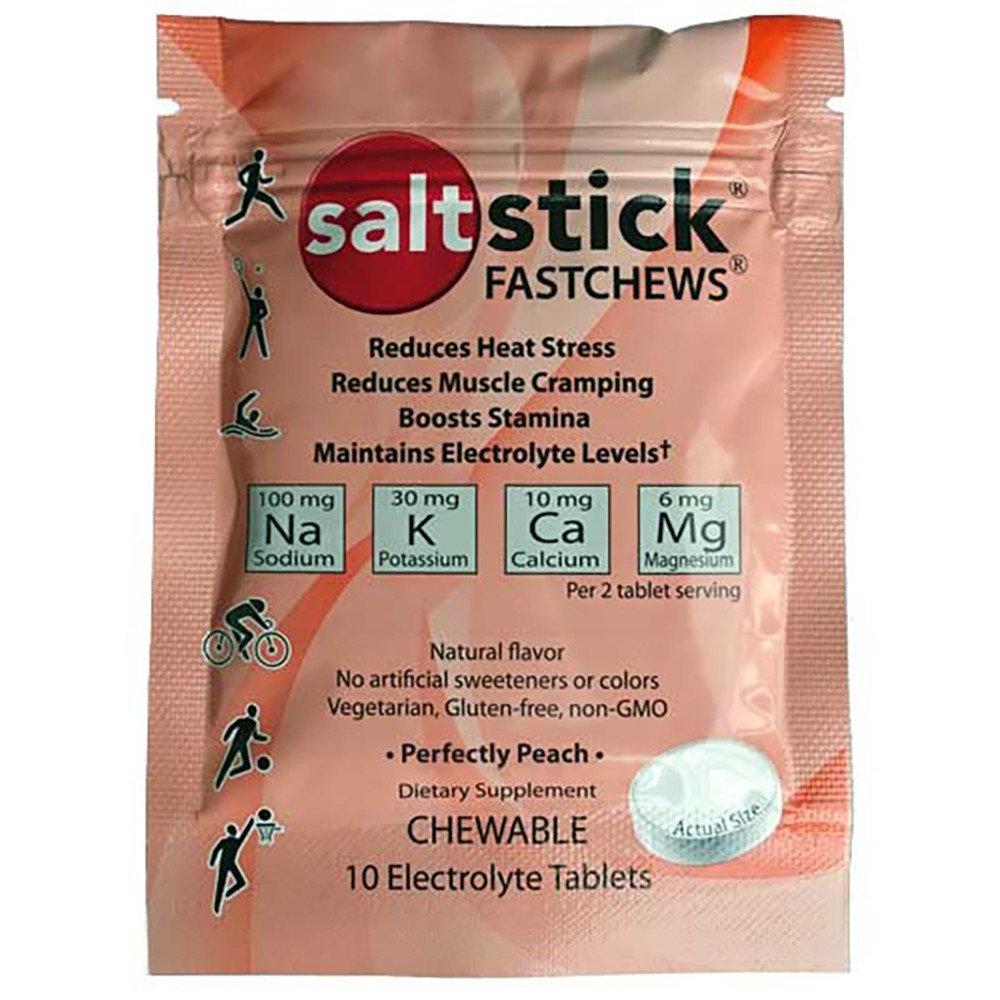 (5 Packs) SaltStick Fastchews Perfectly Peach 10ct Packet - Expiry Date ...