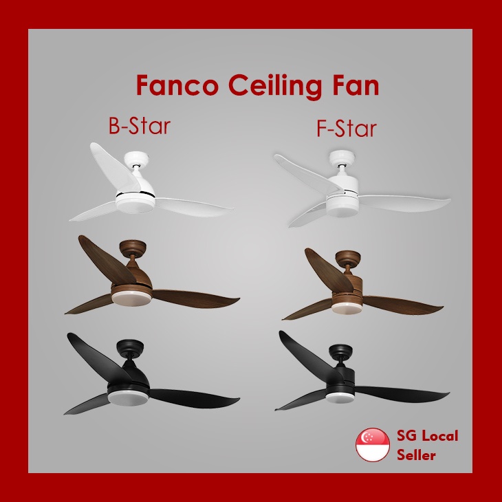 FANCO DC Ceiling Fan - B-Star / F-Star 36",46",52" with LED Light ...