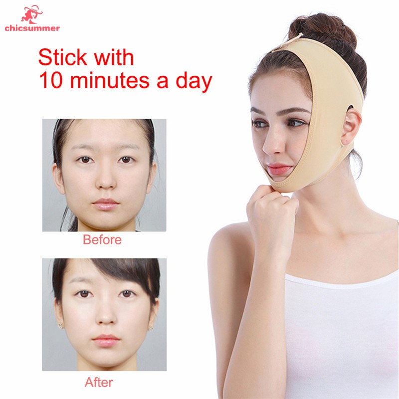CS Face Slim Mask Wrinkle Face Lift Up Reduce Double Chin Slim Belt ...