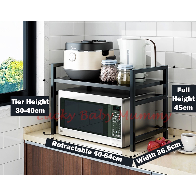 Retractable Kitchen Shelf Countertop Microwave Oven Rack Iron Finishing ...