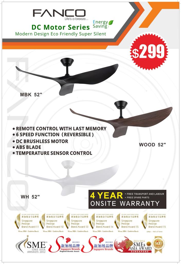 Fanco Huracan 52 inch DC Ceiling Fan With Remote control | Local ...