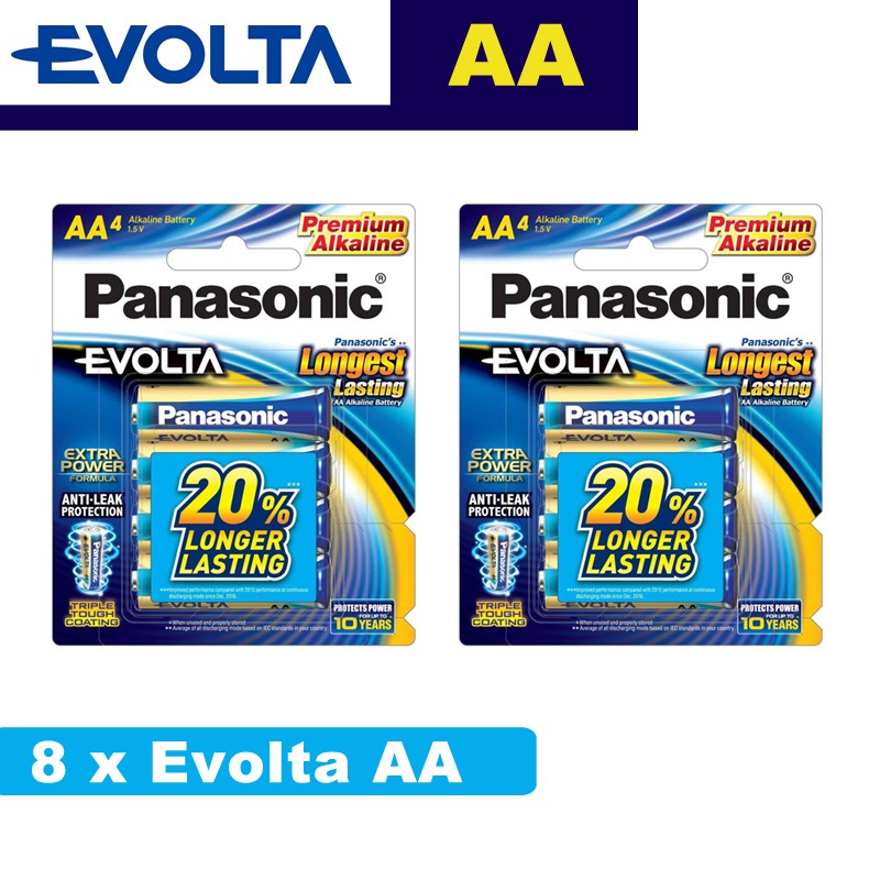 4 x Panasonic Evolta AA AAA Batteries - Long lasting Premium Alkaline 1.5v | Shopee Singapore