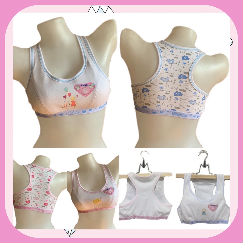 Wanjai39 Children's Slip-On Bra Open Back With F-XL Foam Pads For Older ...