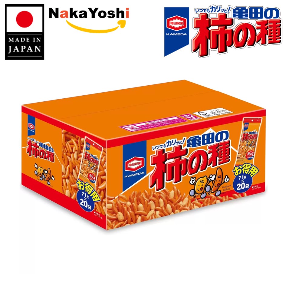 KAMEDA KAKI-NO-TANE 71g X 20PC BOX, Okaki, spicy, spicy, peanut, rice ...