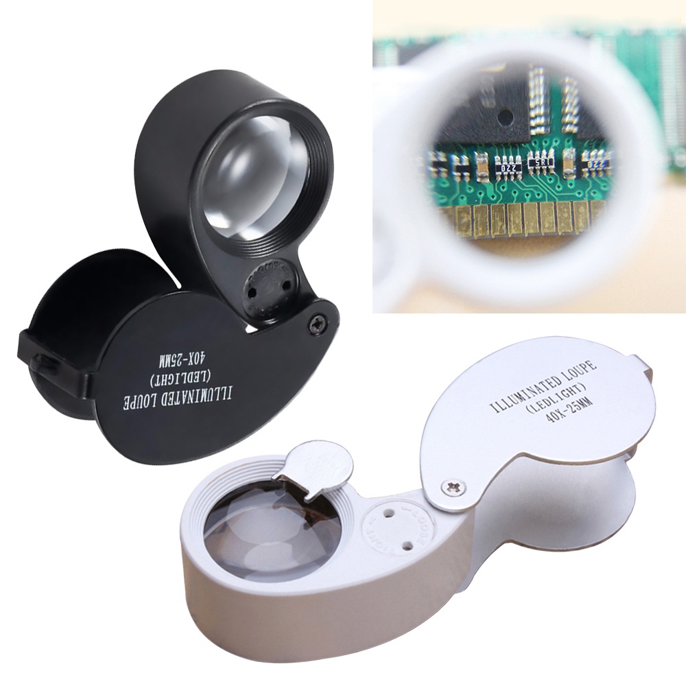 IN STOCK 40 X Magnifying Loupe Jewelry Eye Glass Magnifier LED Light ...