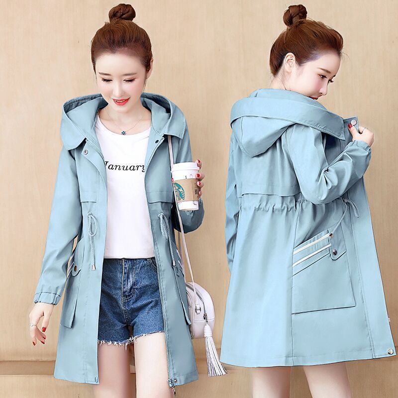 Spring Trench Coat Women Korean Popular Medium Length coat women autumn ...